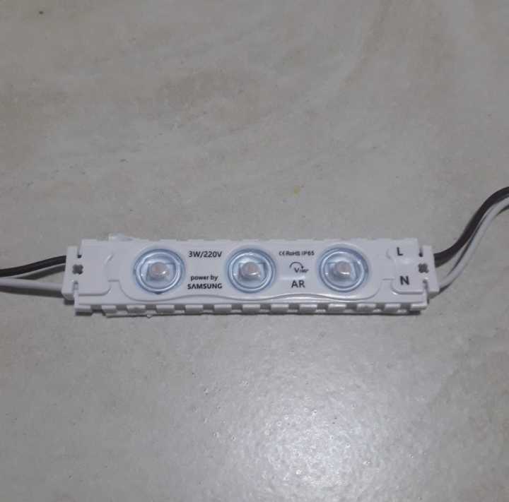 Lampu Led Modul Strip 3 Mata 220 Volt AC Langsung Listrik Rumah ...