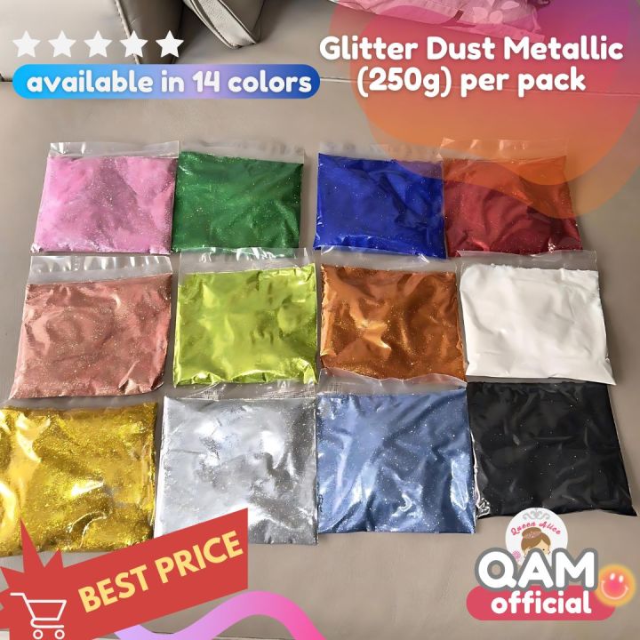 Glitters Metallic Fine Dust 250 grams per pack 14 colors for decorative ...