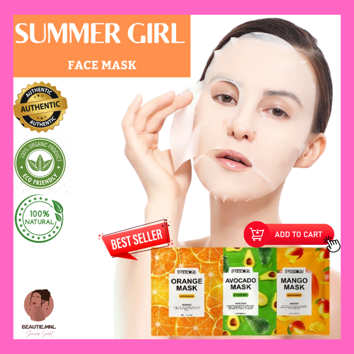 100% AUTHENTIC Summer Girl Korean Face Mask All Natural and 100% ...