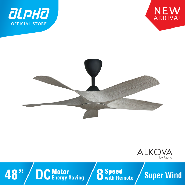 ALPHA Alkova - AXIS 48 Inch DC Motor Ceiling Fan with 5 Blades (8 Speed ...