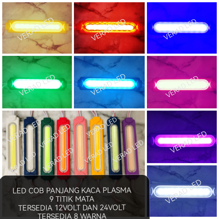 Lampu Led COB plasma kaca 9 mata titik variasi kolong mobil motor truk 12Volt 12V 24V 24Volt ...