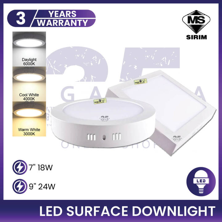 [SIRIM] LED Surface Mounted Downlight 7Inch 18W / 9Inch 24W LED Panel ...