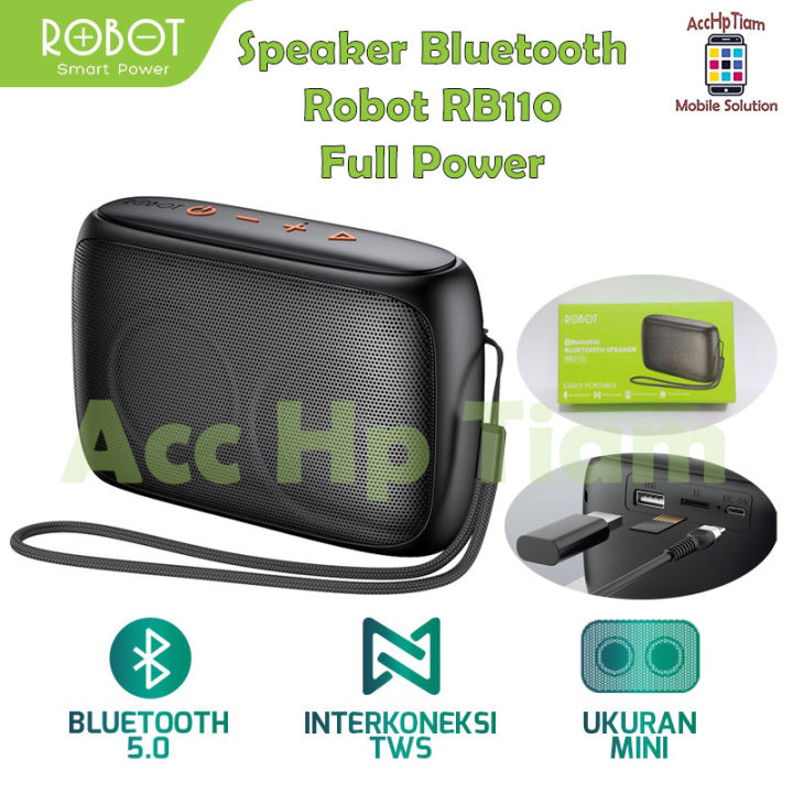 Speaker Bluetooth Robot RB110 - Full Power Bass - Bluetooth V5.0 Mini Portable Hi-Fi Garansi ...