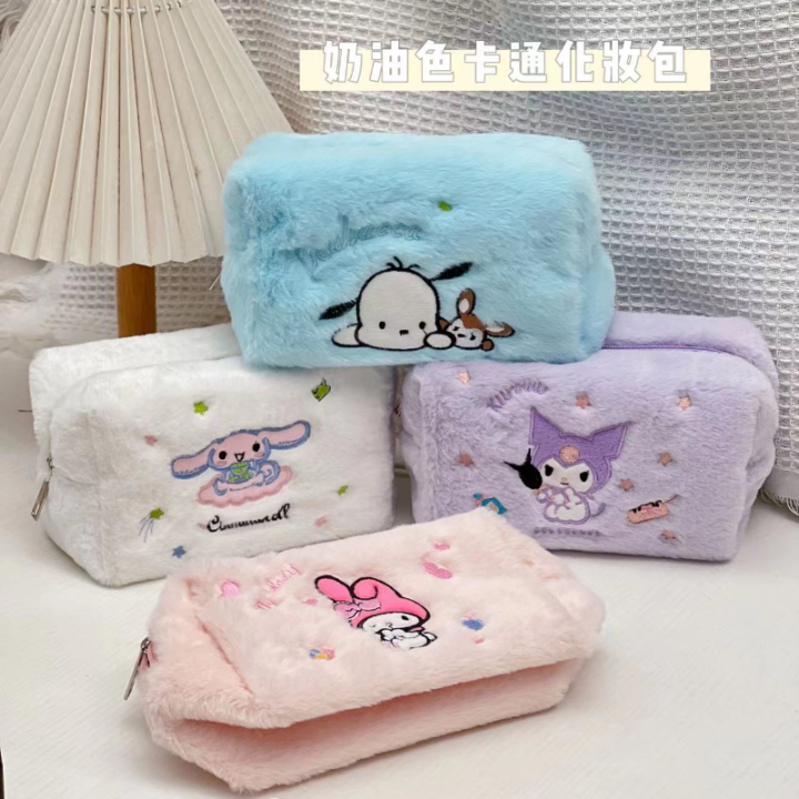 Cute Sanrio Kuromi Melody Plush Toy Pencil Case Ins Storage Bag ...