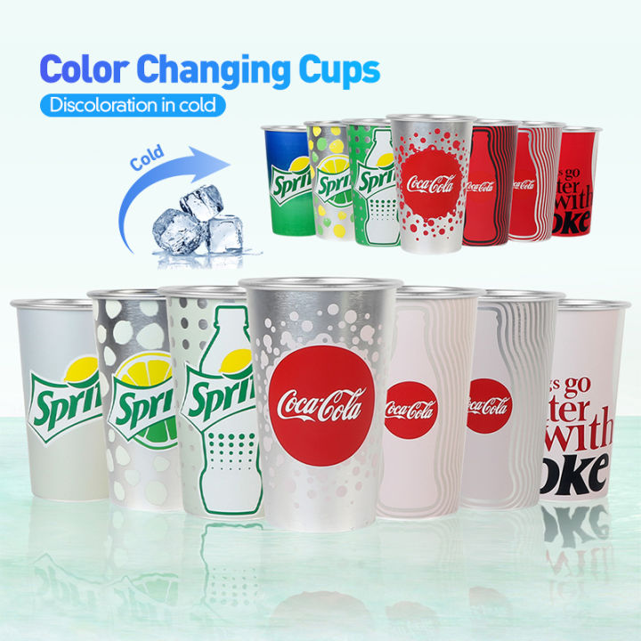 Color Changing Aluminum Cup Cold Discolored Water Cup Beer Glass 450ML ...