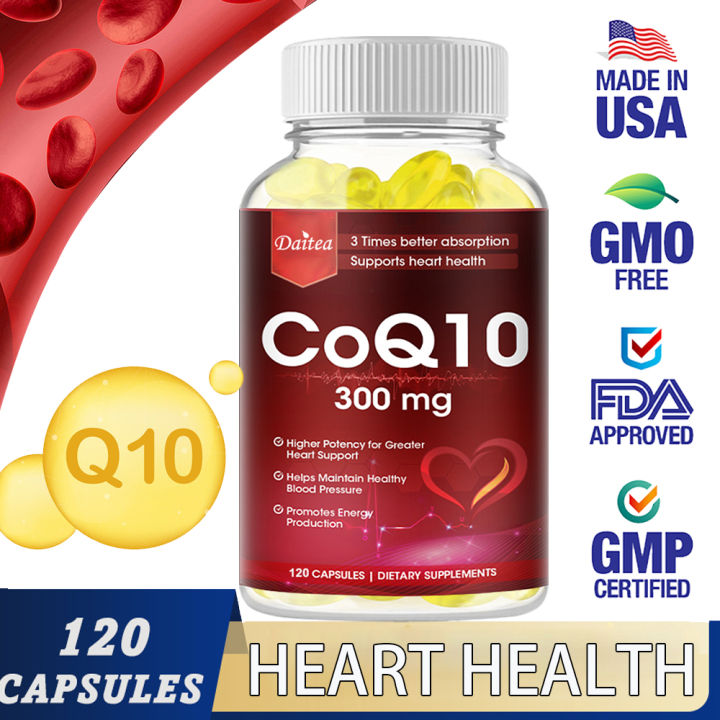 Suplemen Koenzim Q10 300 mg - Mendukung keseimbangan jantung dan tekanan darah, meningkatkan ...