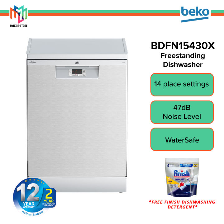Beko BDFN15430X Freestanding Dishwasher with 14 place settings 60cm ...