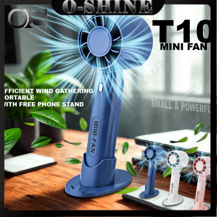 T10 Portable Mini Fan USB Rechargeable Turbo Fan Adjustable Cooling Fan ...