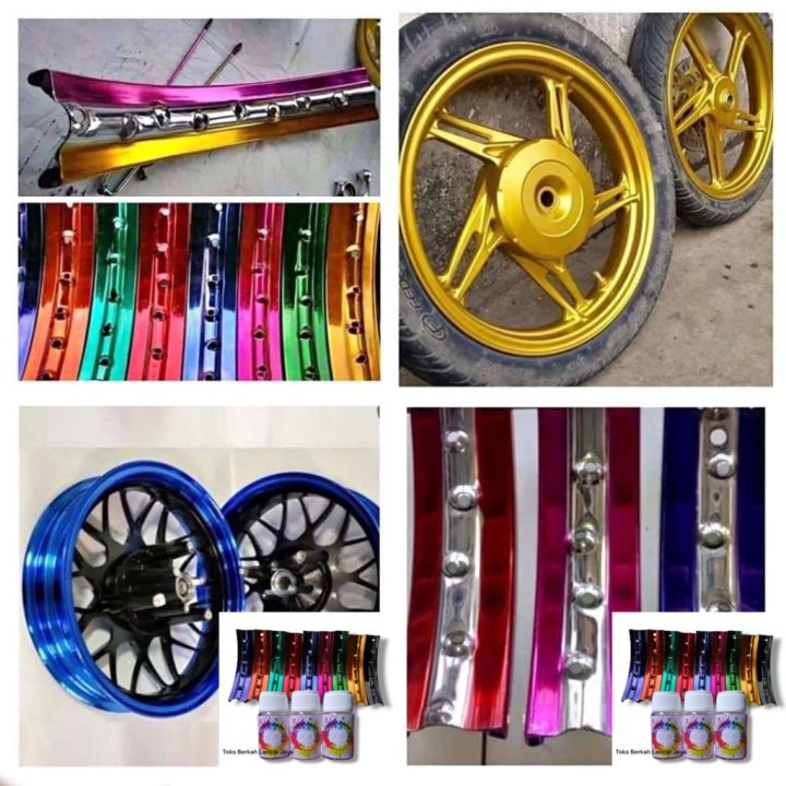 COD Pewarna Logam Vleg Candy Chrome Candy Paint motor mobil instant permanen setiap botol isi ...