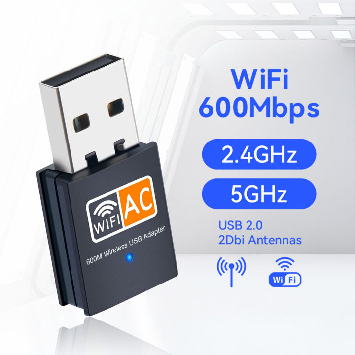 600M dual-band wireless network card computer external 2.4G/5G usb wifi ...