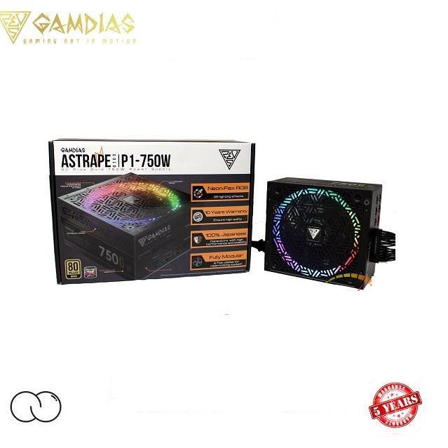 GAMDIAS ASTRAPE P1 750W 80+ GOLD FULLY MODULAR RGB POWER SUPPLY ...