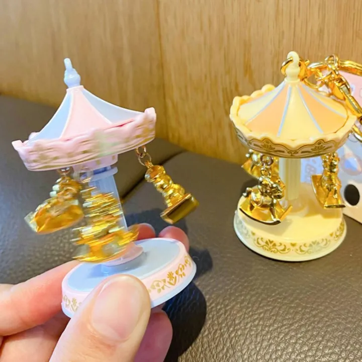 HULEQQI Cute Design Carousel Keychain Bag Hanging Charms Cartoon Style ...