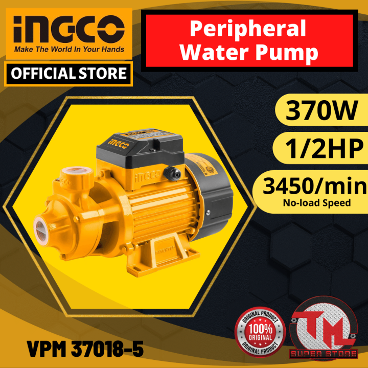 INGCO Water Peripheral Shallow Pump 370W 1/2HP VPM 37018-5 BOOSTER PUMP ...