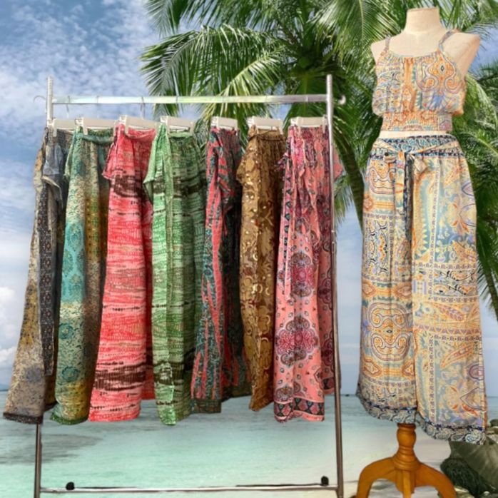 *BOHEMIAN HIPPIE GYPSY*100%VISCOSE COMFY PANTS AND CAMI SOUL SET *BEACH ...