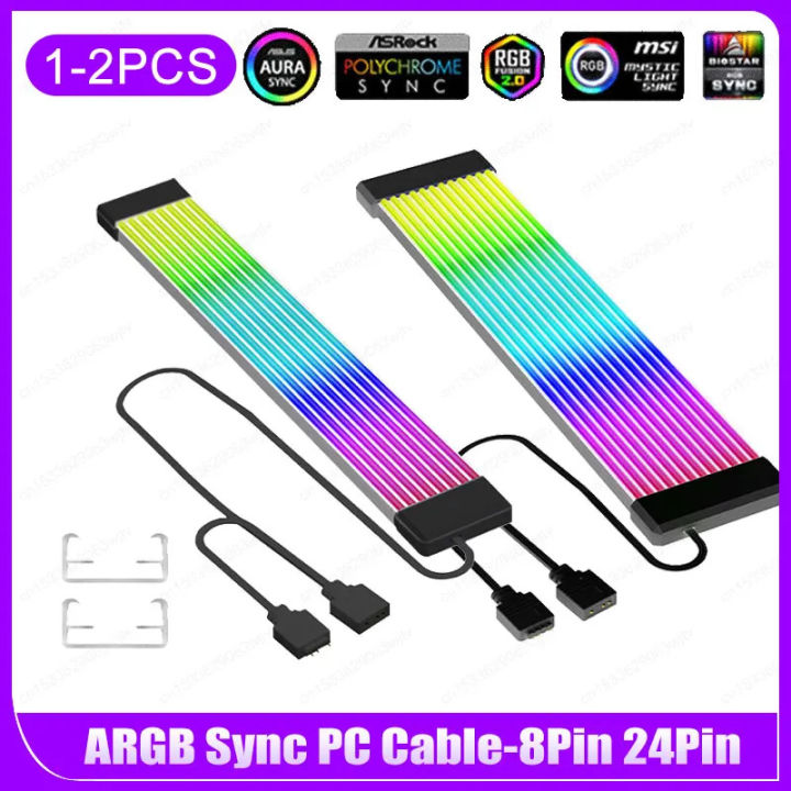 5V 3Pin PC RGB GPU Cable 8Pin 24Pin PSU RGB Cable Extensions Flexible ...