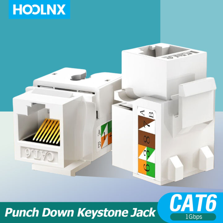 HOOLNX CAT6 Keystone Jack Insert 5/10 Pack, 90° Punch Down Keystone Jack Adapter-Milky | Lazada