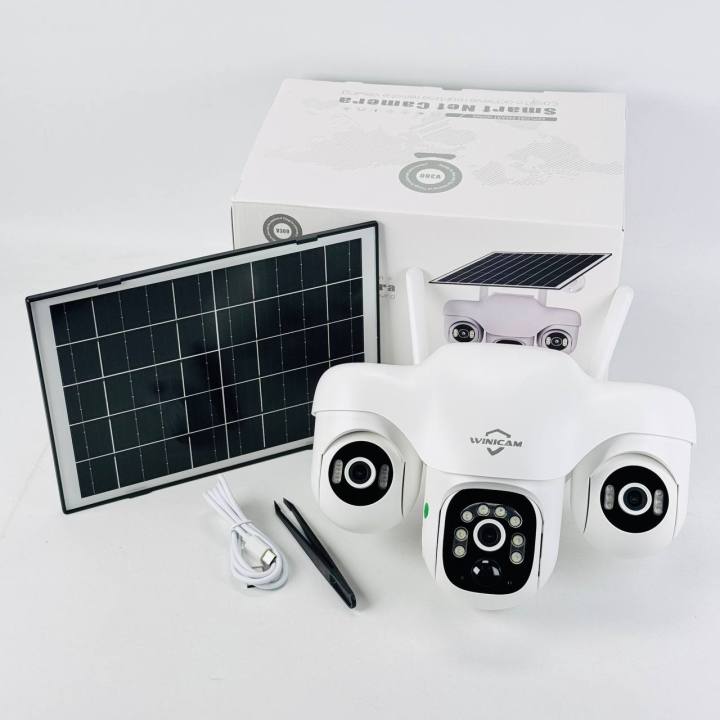 V380 Pro 4G Three Lens 6MP Ip Ptz Solar Cctv Surveil Camera Home ...