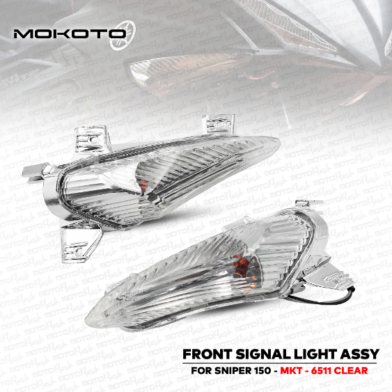 MOKOTO SNIPER 150 FRONT SIGNAL LIGHT ASSY CLEAR / SMOKE LENS SET FOR ...