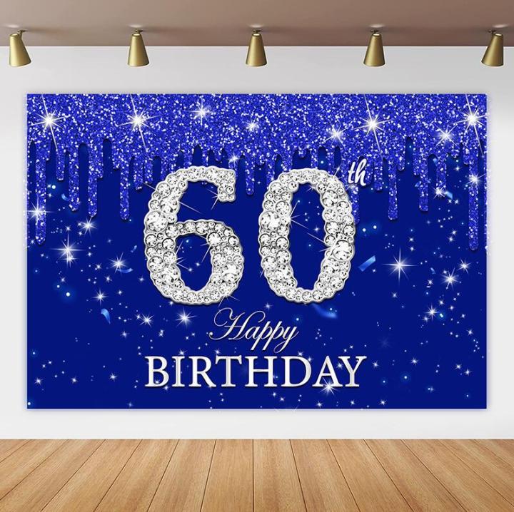 5x3ft Diamond Blue Silver Birthday Photography Background for 20th 30th ...