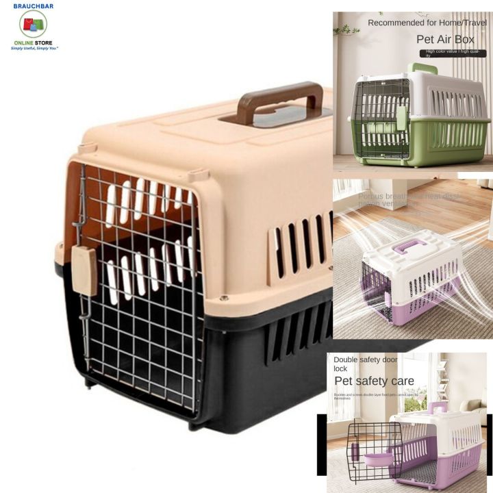 Pet Carrier Travel Cage for Dogs & Cats – Foldable Portable Dog Crate ...