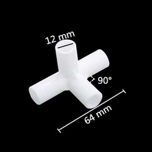 In stock】 ci22op 5 Pcs 12mm Pvc Straight Elbow Cross Connector Joint 60 ...