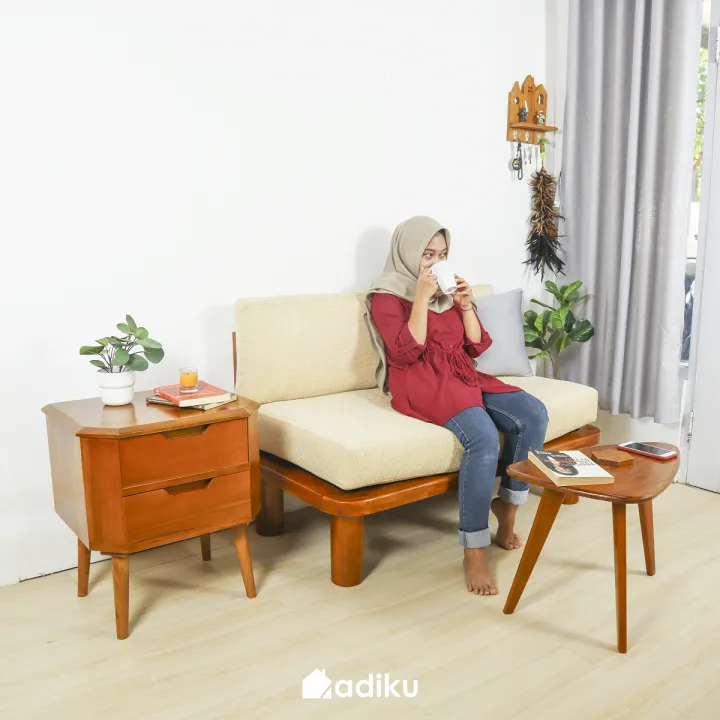 Adiku Bali Sofa Minimalis 2 Seater - Kursi Ruang Tamu | Lazada Indonesia