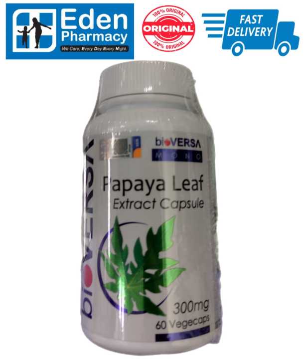 bioVERSA MONO Papaya Leaf Extract Capsule 300mg x 60 vegecap | Lazada