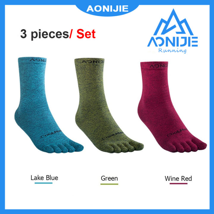 3Pairs/Set AONIJIE E4830 Men and Women Medium Long Tube Sport Five Toes ...