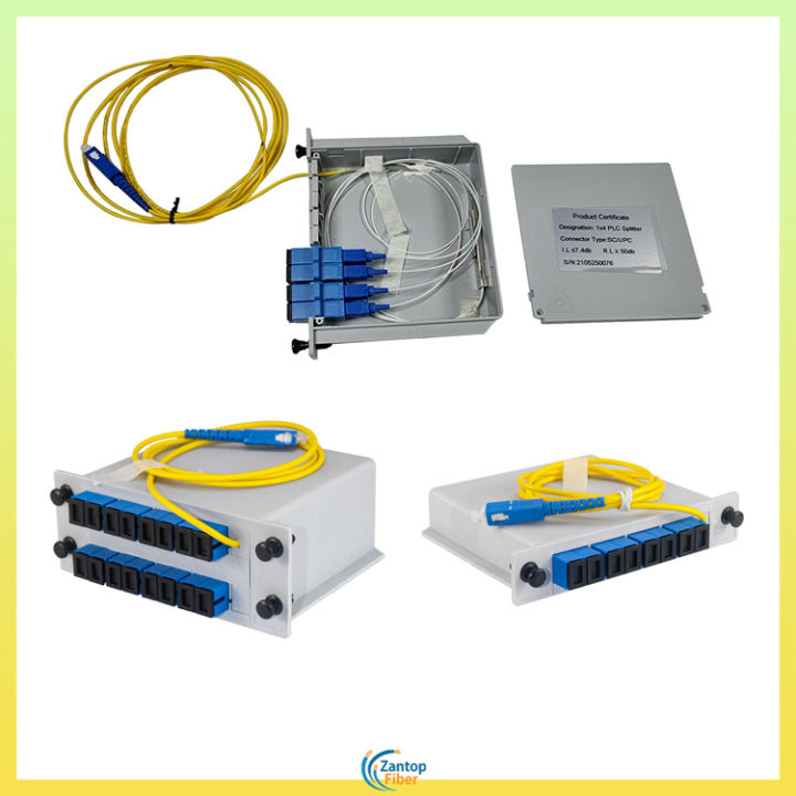 Cassette Splitter 4 8 16 Port UPC Blue PLC Fiber Optic Box Type with ...
