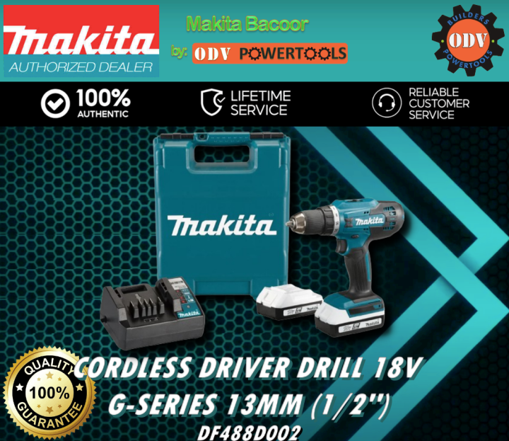 Makita DF488D002 Cordless Driver Drill 18V G-Series 13mm (1/2'') Kit Set - ODV POWERTOOLS ...