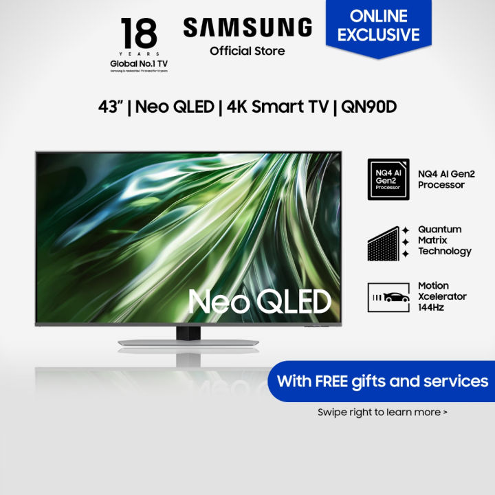 Samsung 43 "Neo QLED 4K QN90D LED TV pintar (2024) [eksklusif dalam ...