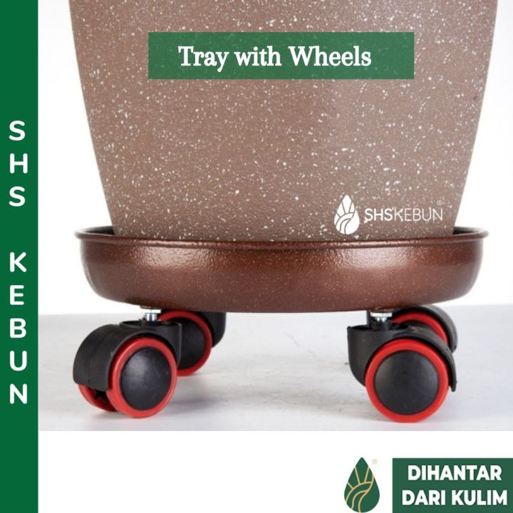 Tray with Wheels Portable Stand Metal Roller Tray Lapik Pasu Roda ...