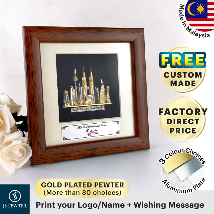 (JS Pewter) 7" x 7" Solid Frame with Gold Plated Pewter - Malaysia ...