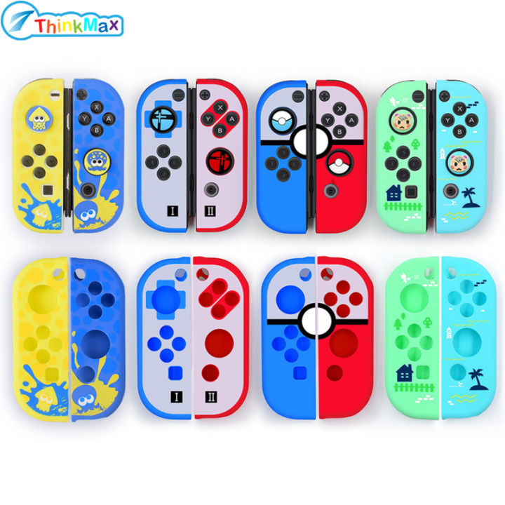 1 bộ vỏ silicon cho Bộ chuyển đổi Nintendo Joy Con Splatoon 3 nắp điều ...