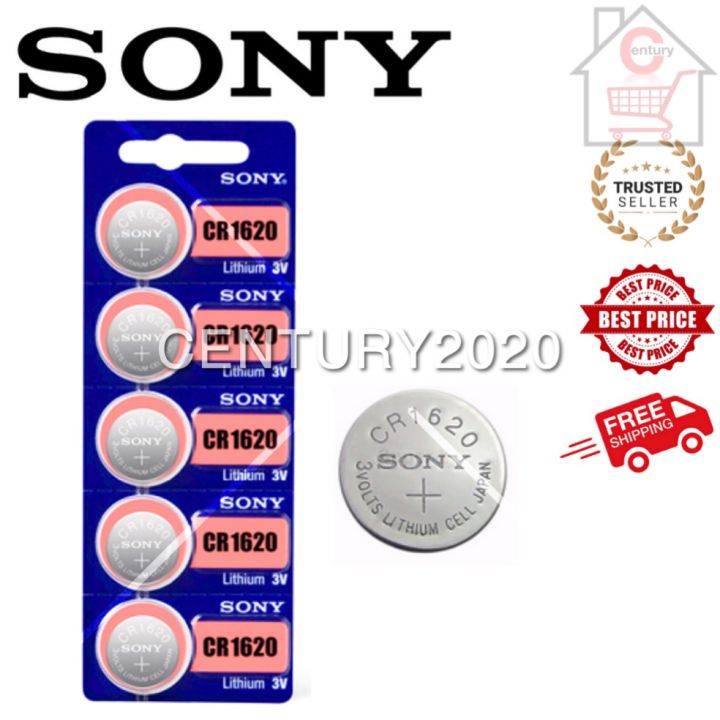 SONY CR1620 Lithium Battery Quality Coin Cell Watch Electronic 5pcs ...