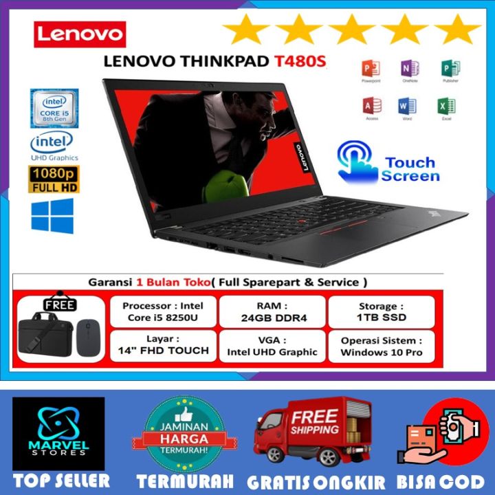 Laptop Lenovo Thinkpad T480s Core i5-8th Touch / RAM 20GB - SSD 1TB ...