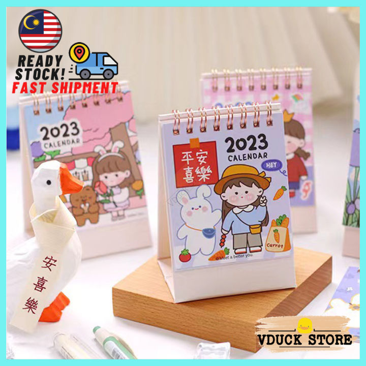 🌸Ready Stock🌸 Year 2023 Small Cute Table Calendar Desktop Mini Calendar ...