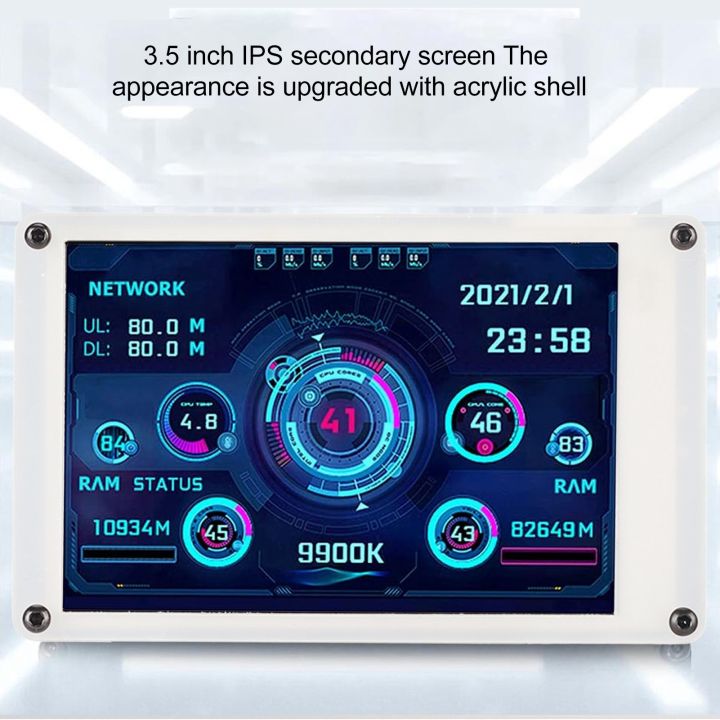 Computer Temp Monitor PC Sensor Panel Display 3.5in IPS Horizontal ...