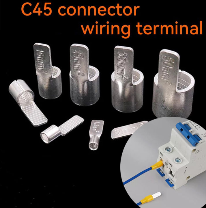 หางปลา หางปลาต่อเบรกเกอร์ แบบเปลือย รุ่น C45 สำหรับสายไฟ 1.5 - 16 Sqmm.C45-1.5 C45-2.5 C45-4 C45 ...