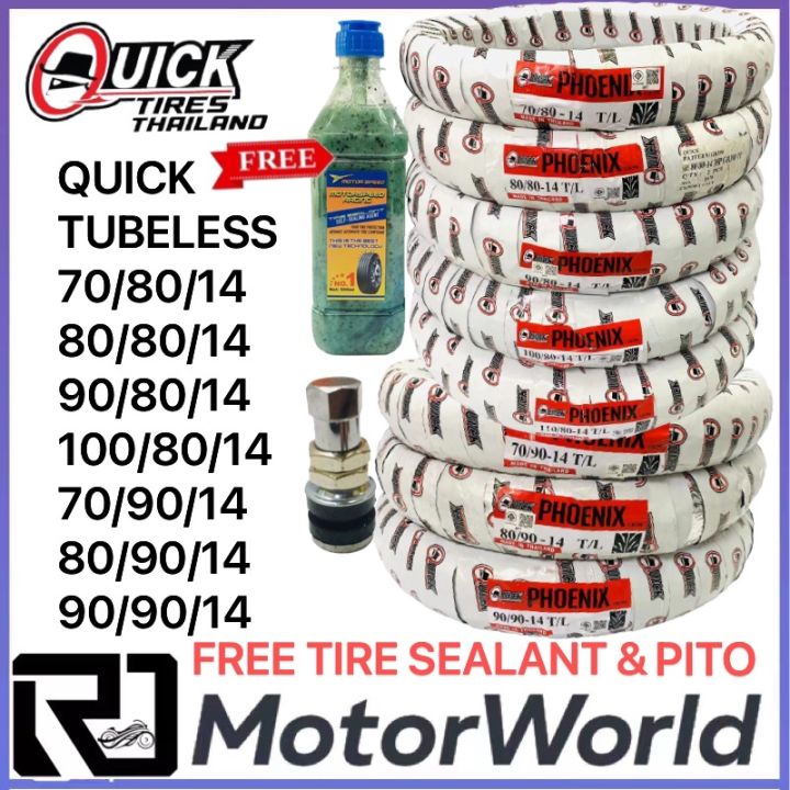 Quick PhoenixFREE TIRE SEALANT & PITO Motorcycle Tire Tubeless by 14 ...