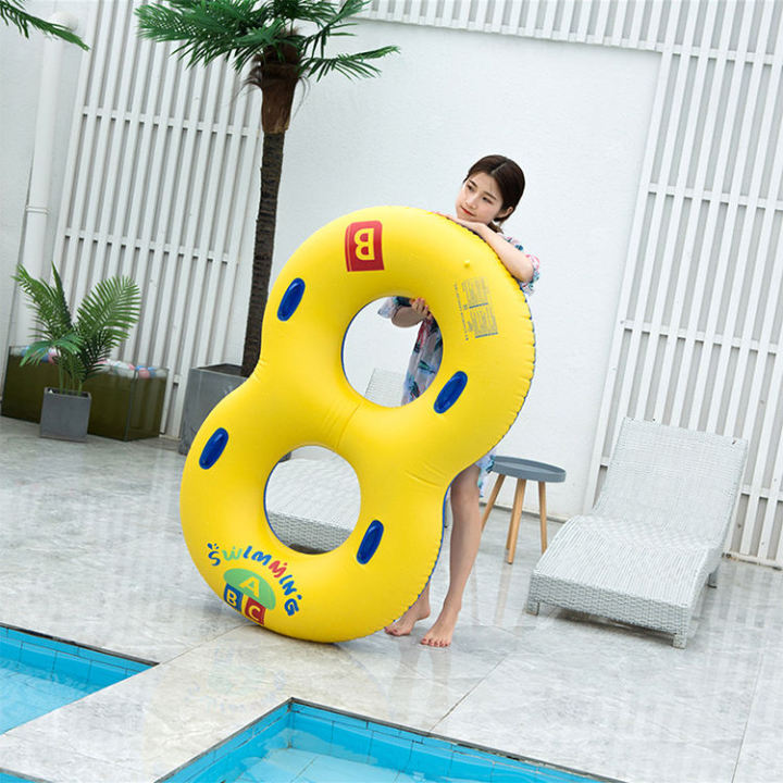 Thickened ABC Double Inflatable Swimming Ring Parent-child 8 Shape ...