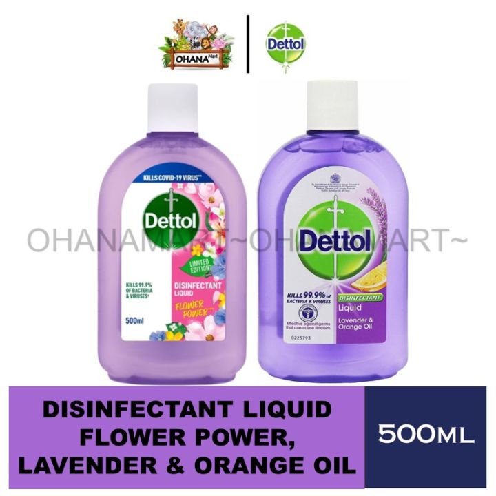 DETTOL Disinfectant Liquid 500ml-Flower Power/ Lavender & Orange Oil ...