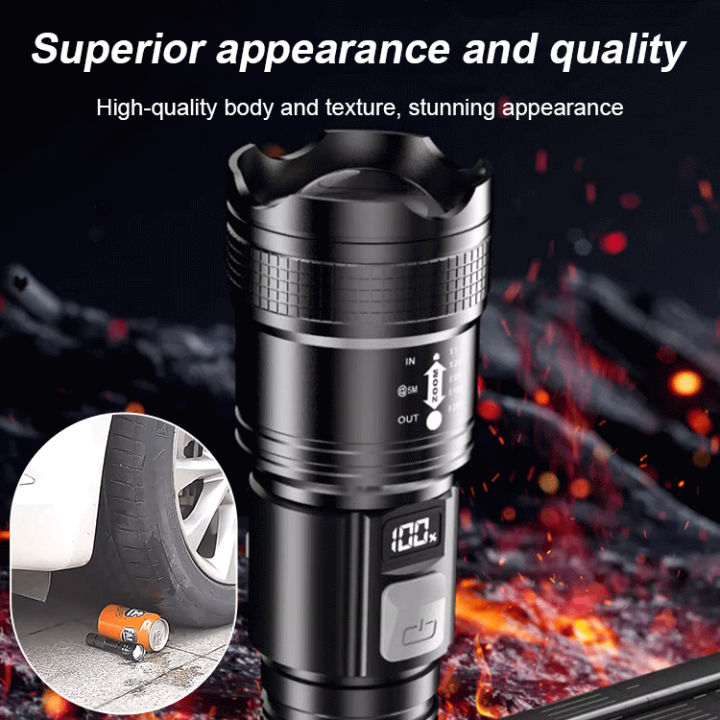 Outdoor Patrol Spotlight Long Shot Strong Flashlight Portable Household ...