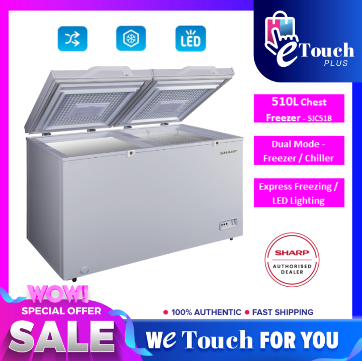 SHARP 510L Dual Chiller Or Chest Freezer / Penyejuk Beku ( SJC518 ...
