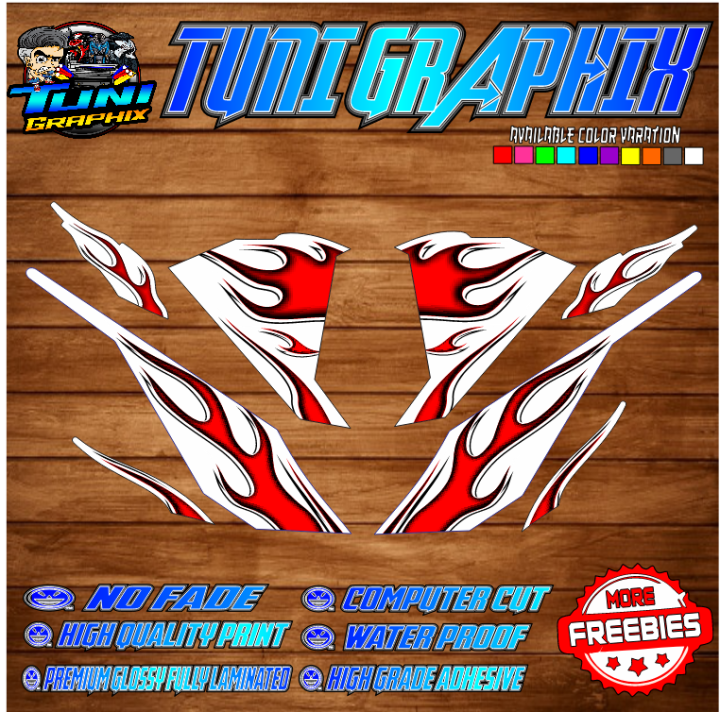 Honda Click V1 Flame Decals (White Series) with Freebies | Lazada PH