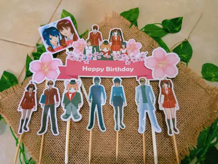 Topper Kue Custom Nama Karakter Sakura School Simulator | Lazada Indonesia
