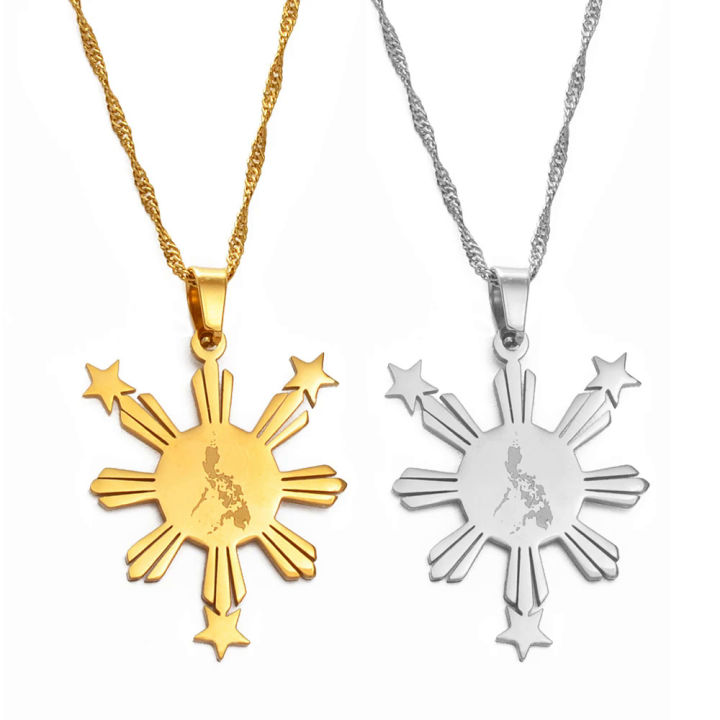 Anniyo Philippines Map Flag Pendant & Necklaces for Women Men,Country ...