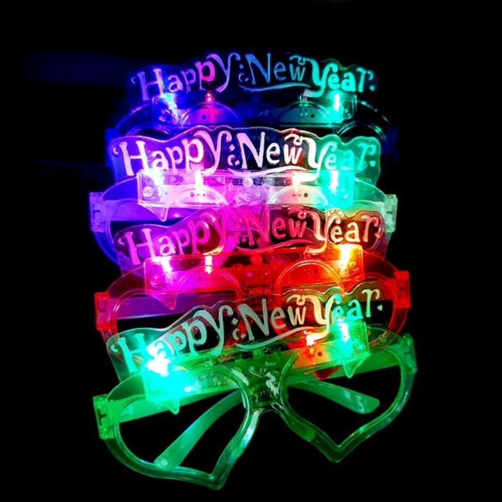 BAIN Number Letter 2026New Year Glow Glasses LED Glow Square/Love Heart ...