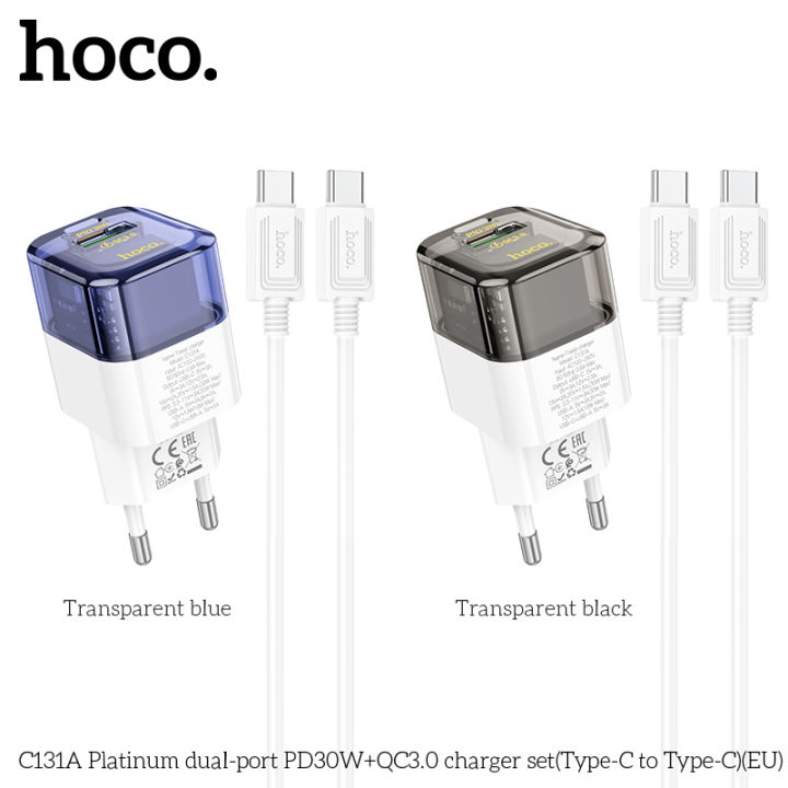 Củ sạc nhanh PD30 Hoco C131A kèm dây Type-C to Type-C PD 30W + QC3.0 | Lazada.vn