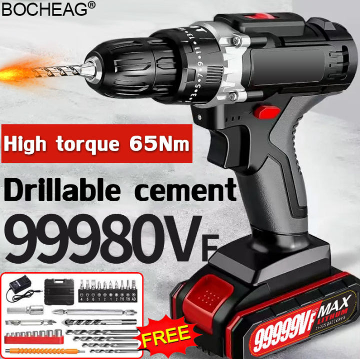 Cordless Electric Impact Drill Hammer Drill Percussion Drill Driver ...